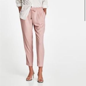 Zara | Pants & Jumpsuits | Zara Dusty Pink Drawstring Pants | Poshmark
